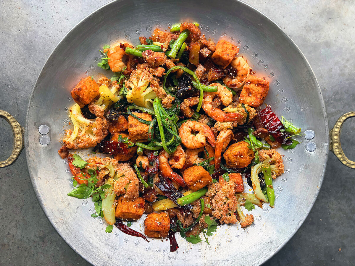 Mala Dry Pot With Shrimp, Tofu and Pork Belly (Ganguo 干锅/Mala Xiangguo ...